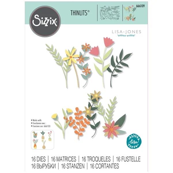 Sizzix Thinlits Die Set 16PK - Boho Bouquet