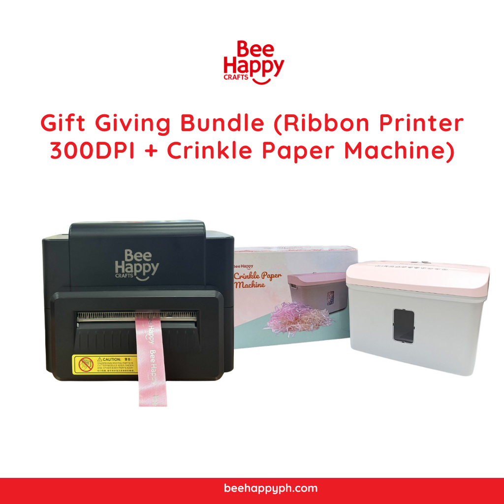 Gift Giving Bundle (Ribbon Printer 300DPI + Crinkle Paper Machine)