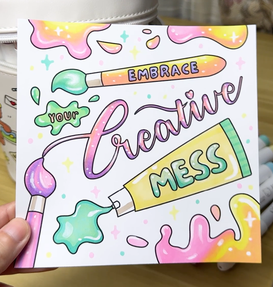 Bee Happy Inpirational Coloring Pages -Printable Coloring Cards (Digit