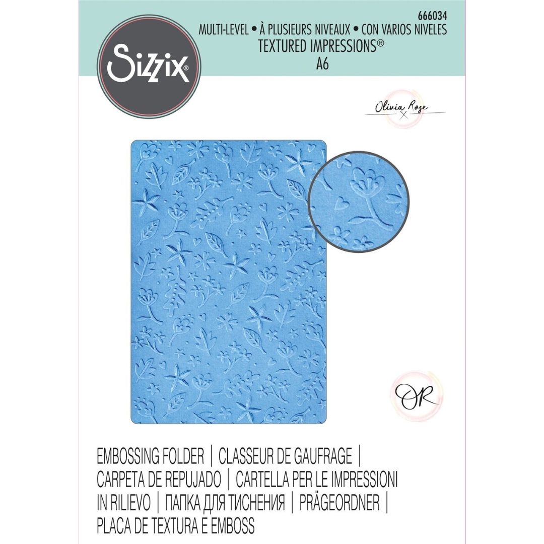 Sizzix Multi-Level Textured Impressions Embossing Folder - Drifting Le