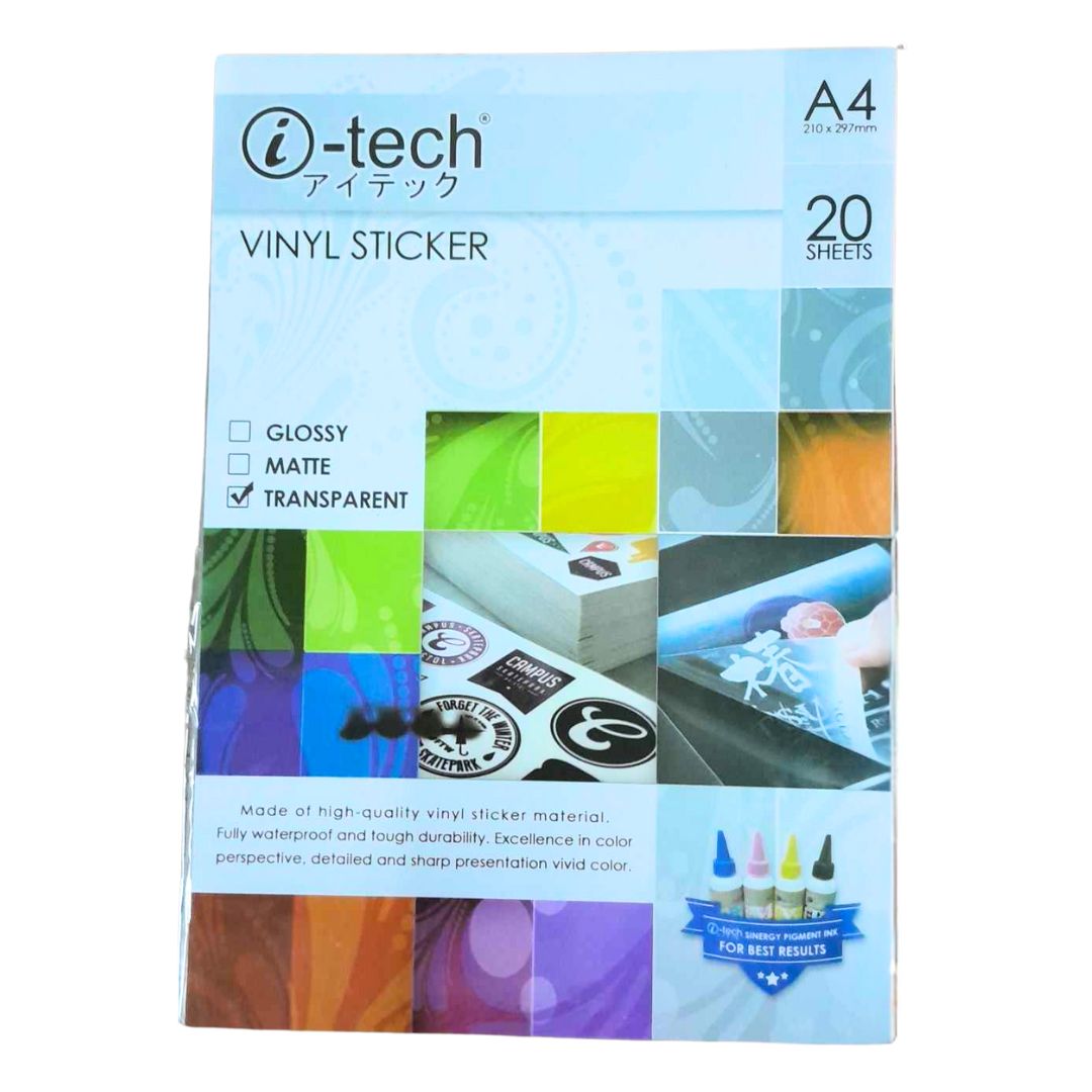 Waterproof Printable Vinyl Sticker A4 (20 Sheets) (Itech & Bee Happy)