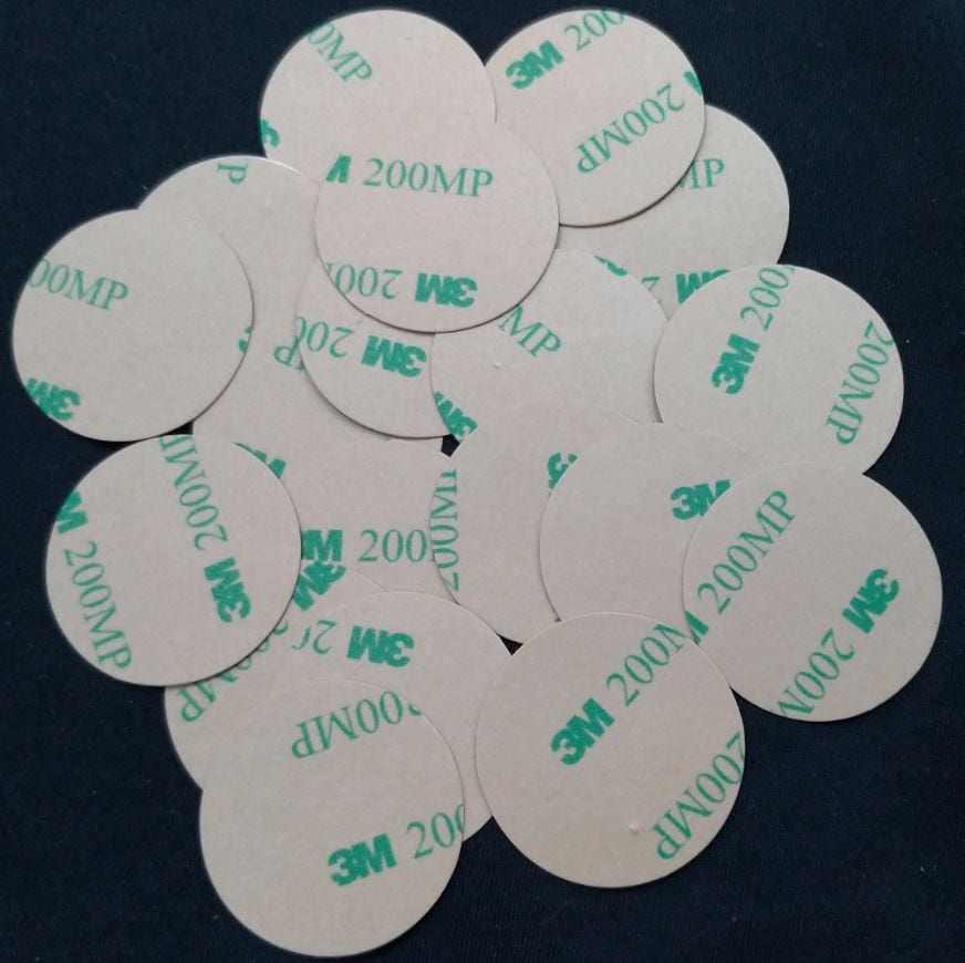 20pcs 1" Circle 3M 467MP Double Sided Adhesive Cutouts