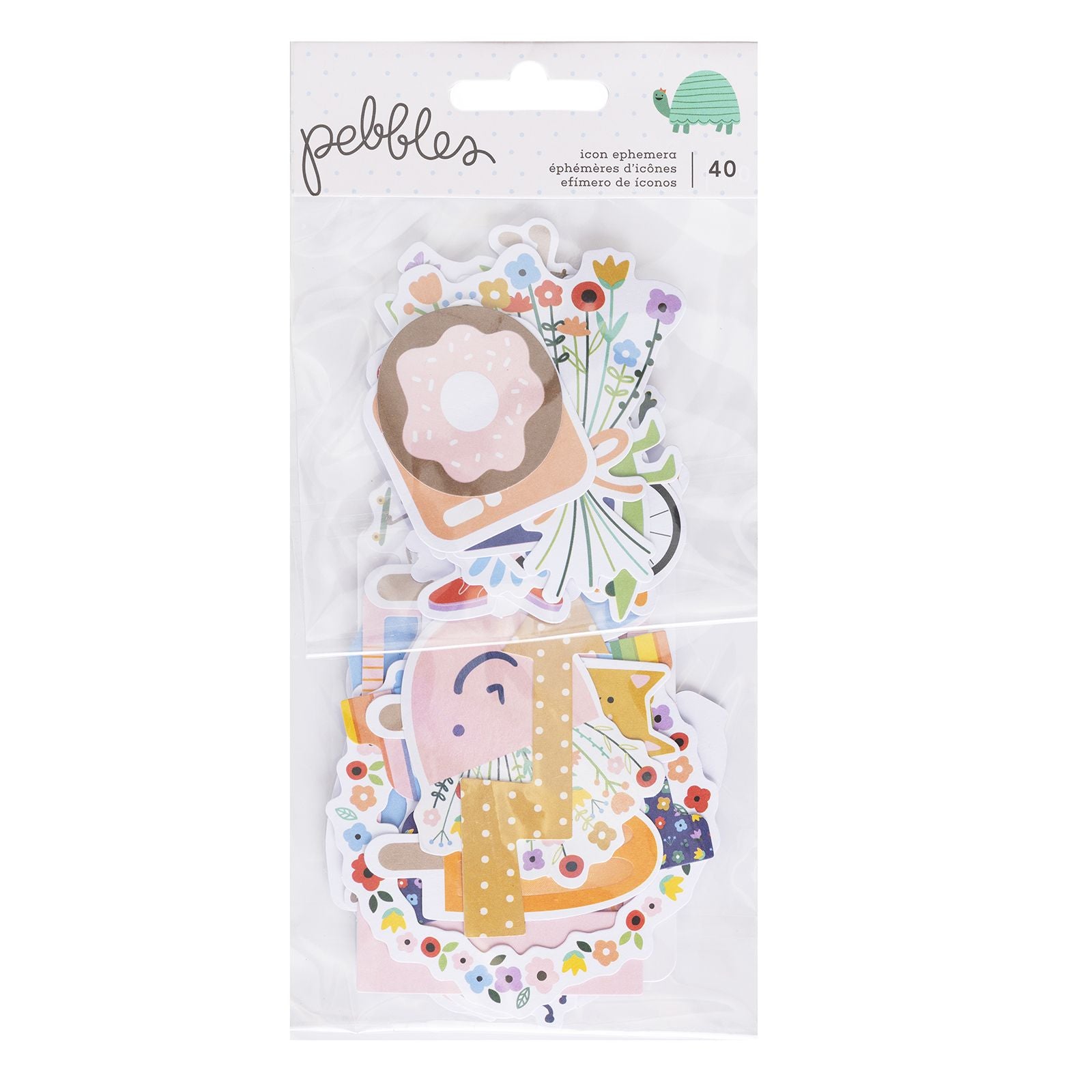 Pebbles Kid at Heart Icon Ephemera with Iridescent Foi