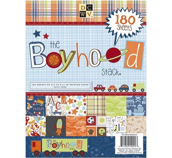 DCWV Boyhood Stack Paper Pad 8.5" x 11" (60 sheets and 180 sheets avai