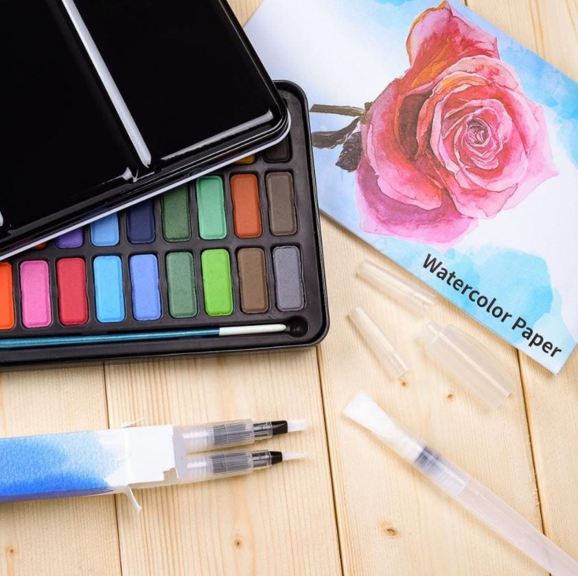 Watercolor Gift Set 36 Colors w/ Brushes and Papers