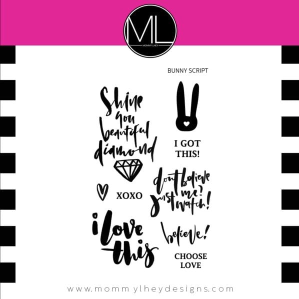 Mommy Lhey Bunny Script Stamp Set Designs