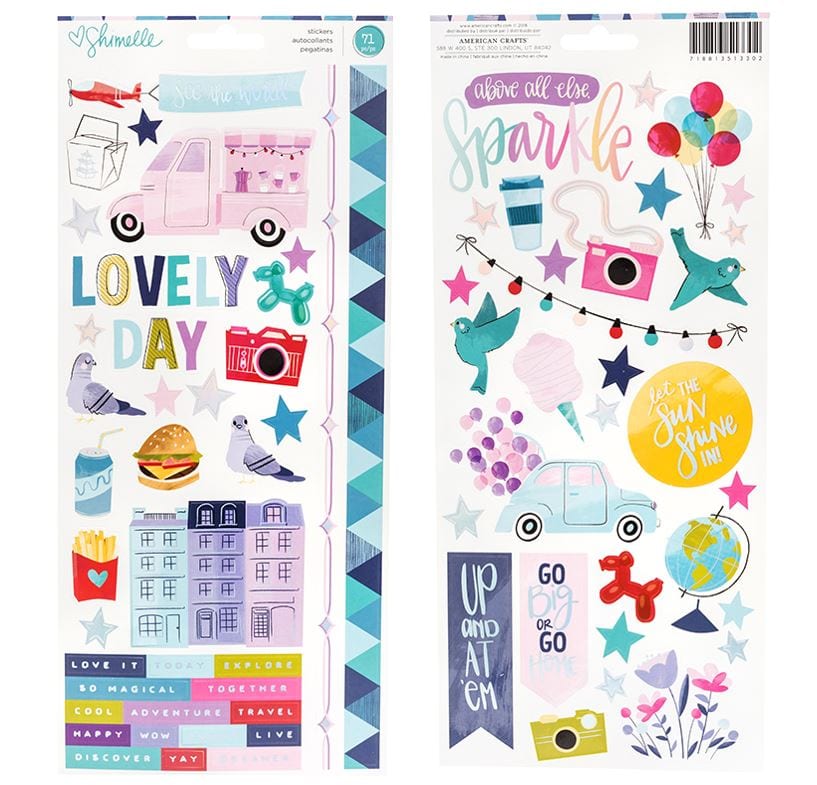American Crafts Cardstock Stickers w/ Foil Accents Sparkle City - Shim