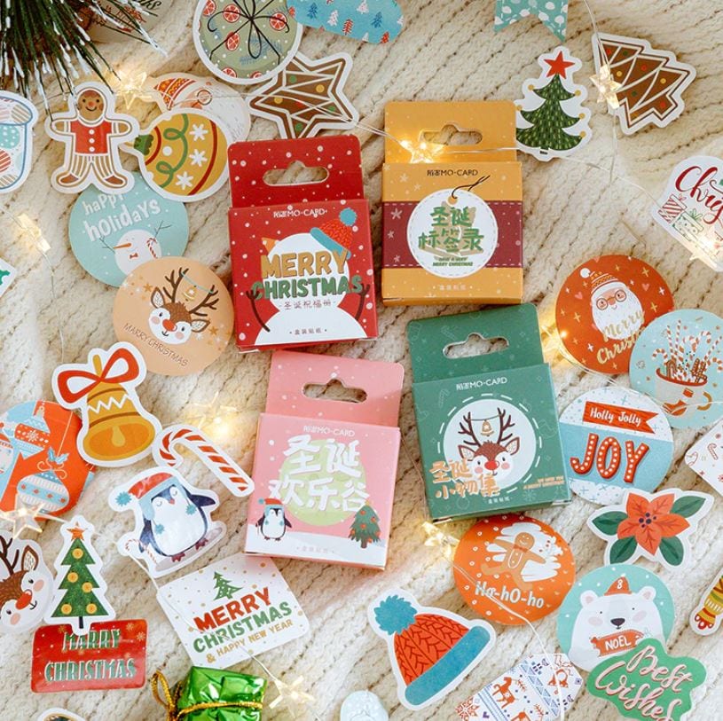 Mo Card Characters Christmas Sticker Flakes in a Box