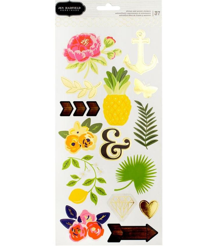 Pebbles Everyday Accents w/ Gold Foil Cardstock Stickers 6"X12" 2/Shee