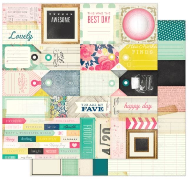 Crate Paper Heirloom Flea Market Cutout Double-Sided Cardstock 12"X12"