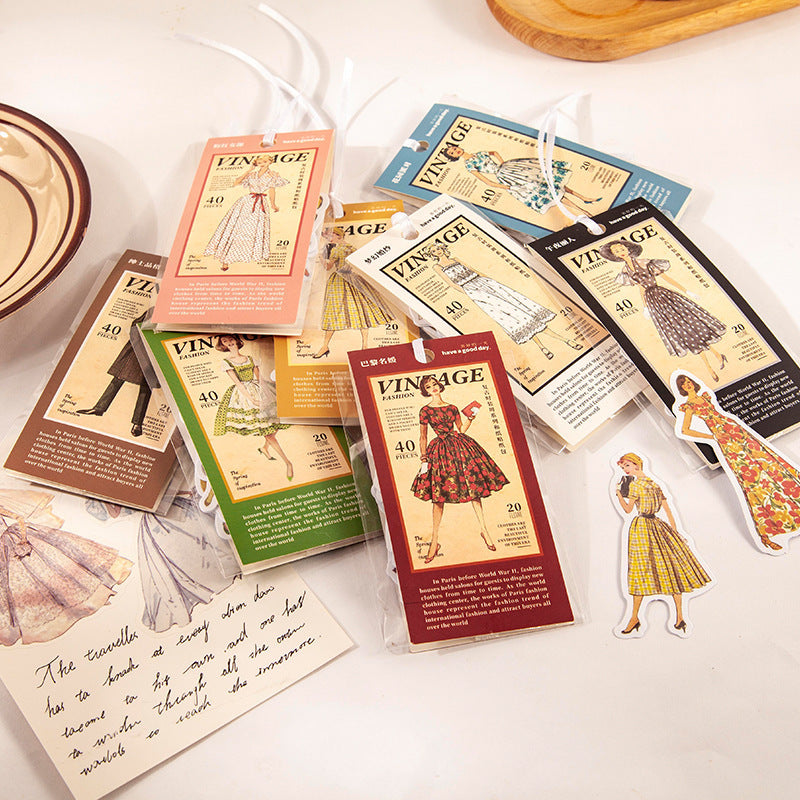 Vintage Fashion Week Series Stickers 40pcs