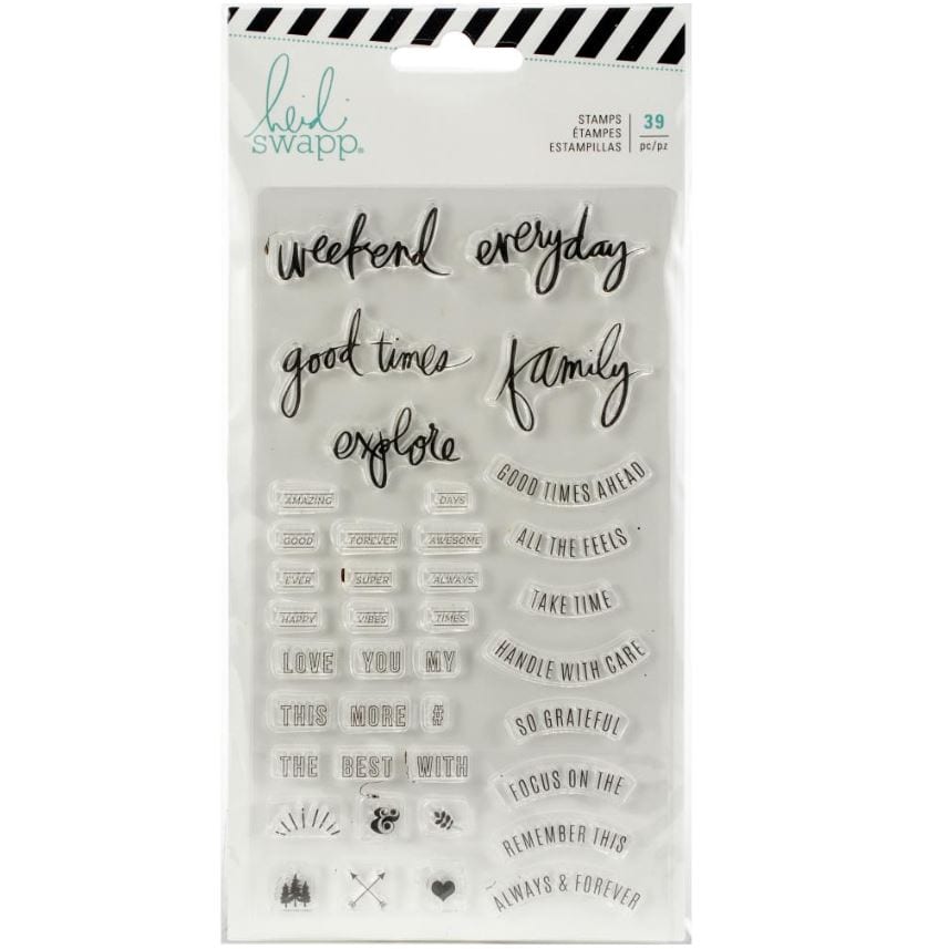 American Crafts Heidi Swapp Phrase Hawthorne Clear Stamps