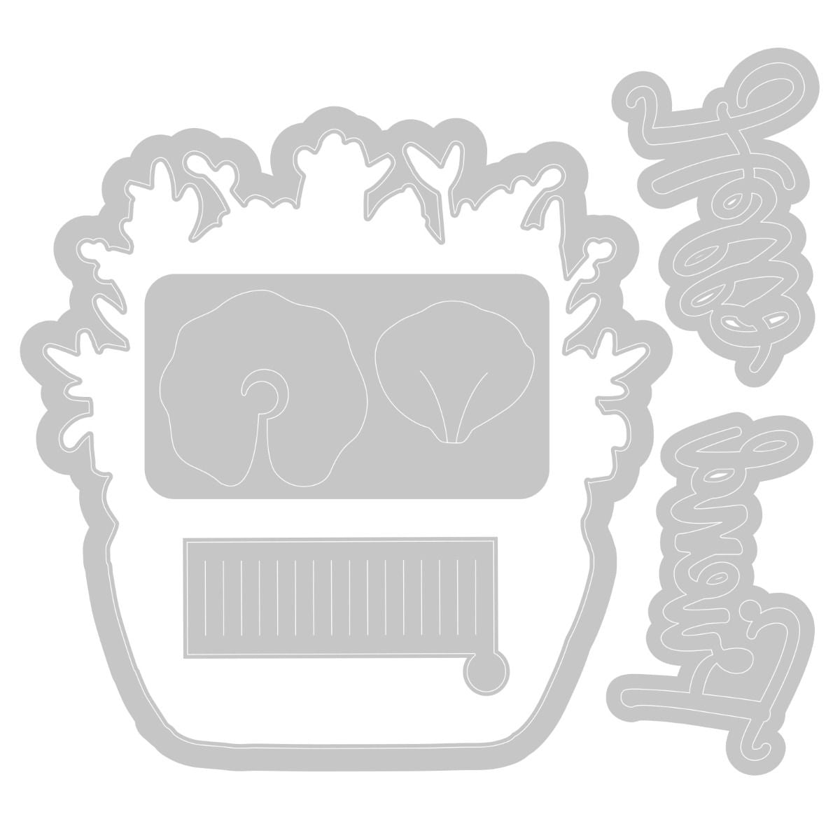 Sizzix Hello Typewriter Framelits Die Set 5PK w/ Stamps by Jen Long