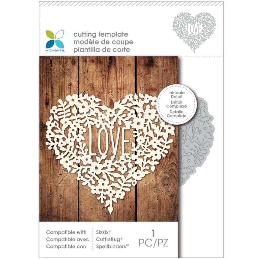 Intricate Floral Heart Love Momenta Cut & Emboss Die