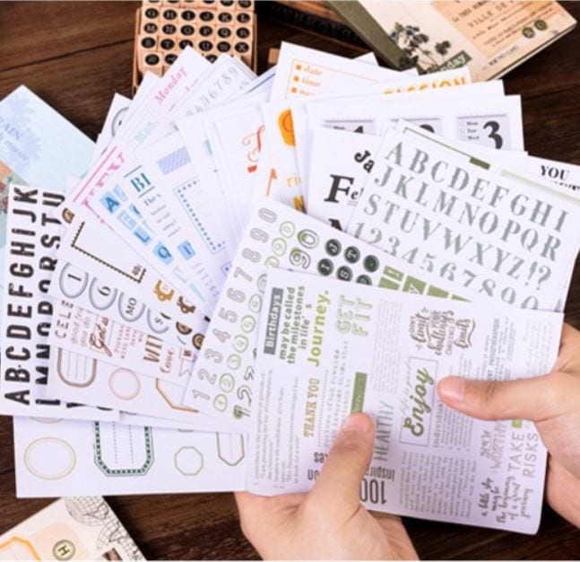 Mo Card Letters, Numbers, Words Planner Sticker Sheets