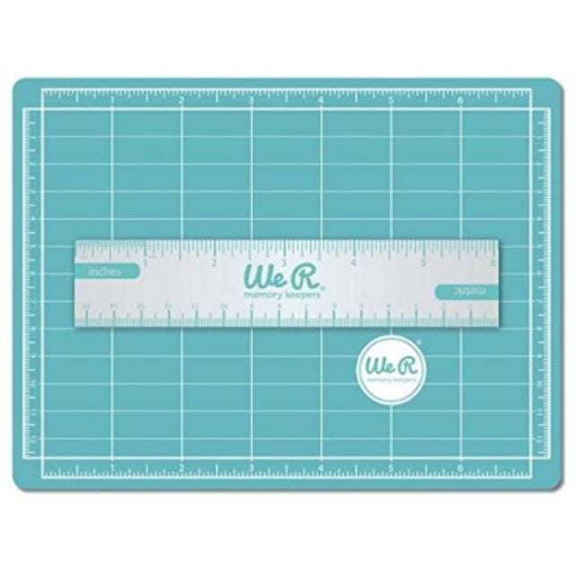 We R Memory Keepers Mini Magnetic Cutting Mat & Ruler Set Crafter's Es