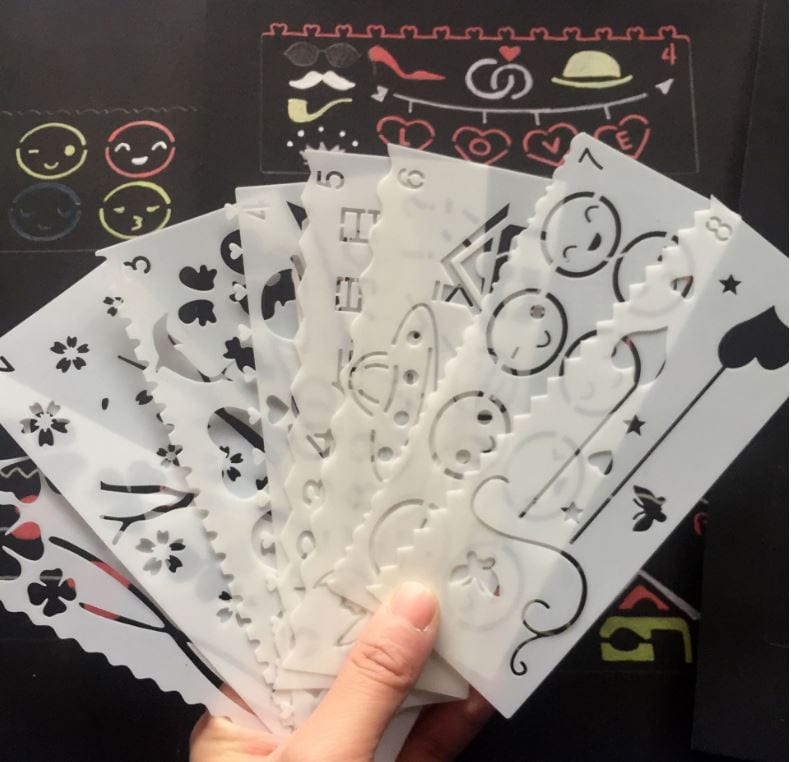 Mini Stencil Set Emoji - 8pcs