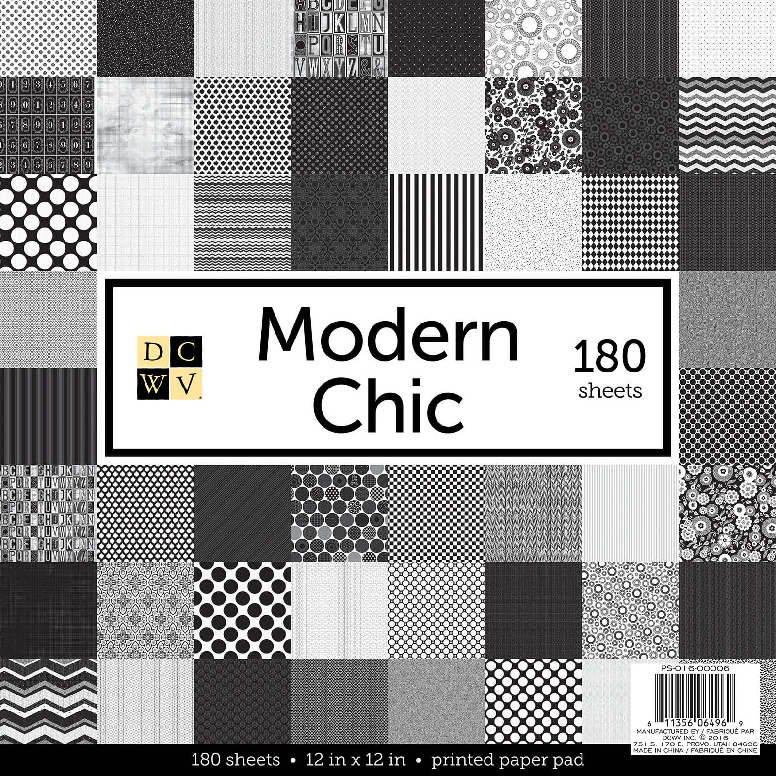 Modern Chic Stack Paper Pad 12" x 12" (60 sheets and 180 sheets availa