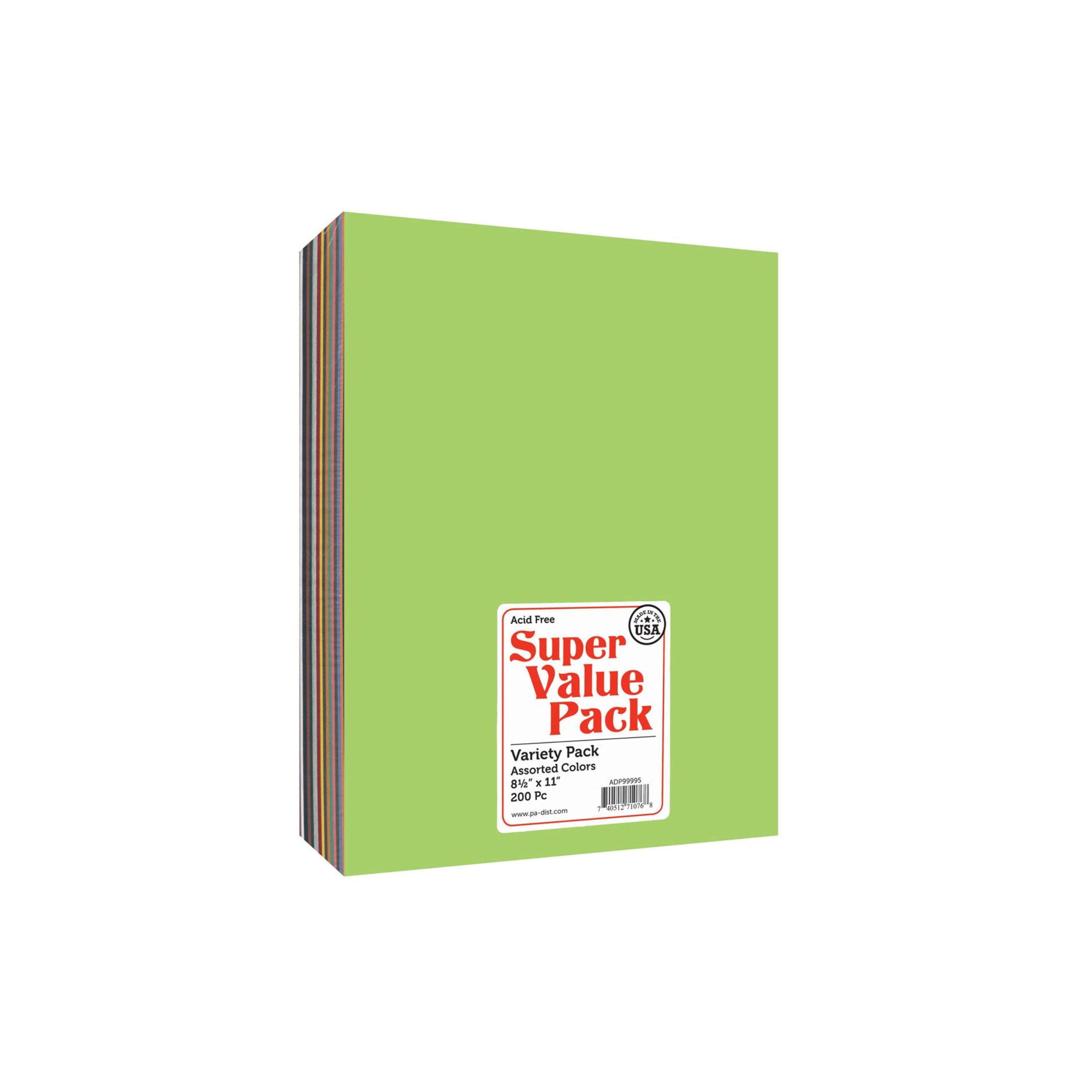 Paper Accents Assorted Colors Super Value Variety Pack 8.5" x 11" 200p