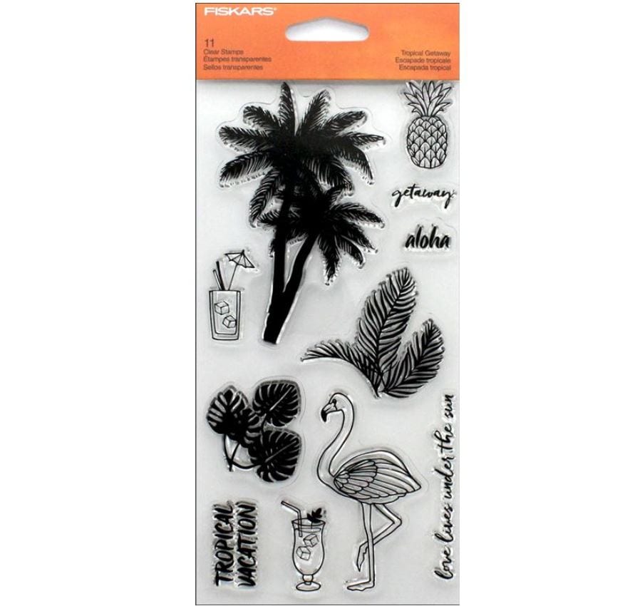 Fiskars Clear Tropical Gateway 4"x 8" Stamp