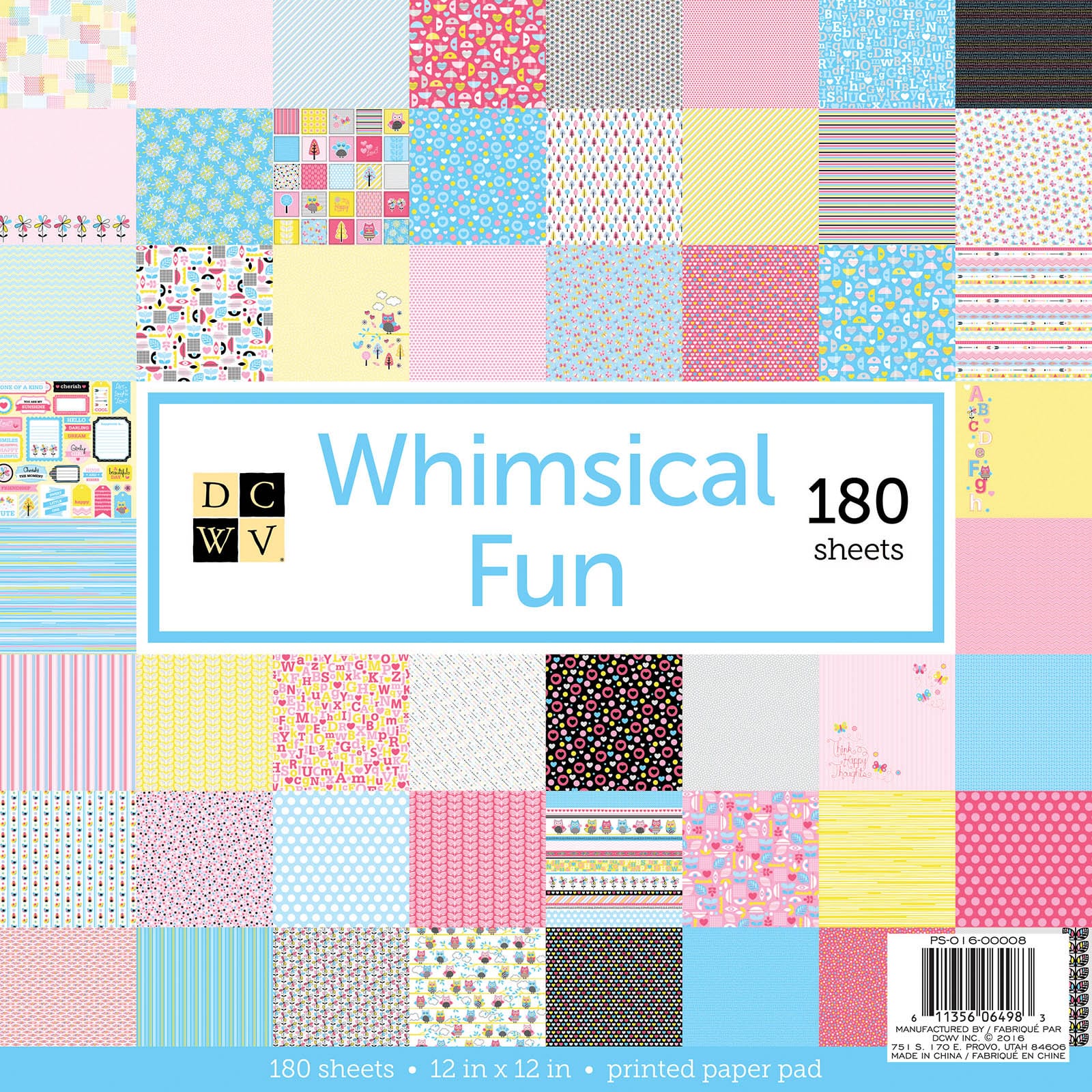 Whimsical Fun Stack Paper Pad 12" x 12" (60 sheets and 180 sheets avai