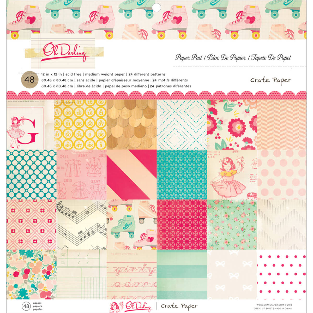 Oh Darling Crate Paper Paper Pad, 12" x 12"